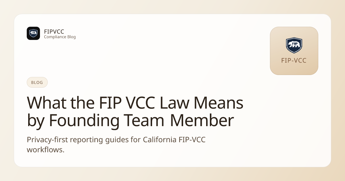 What the FIP VCC Law Means by Founding Team Member | FIPVCC.com