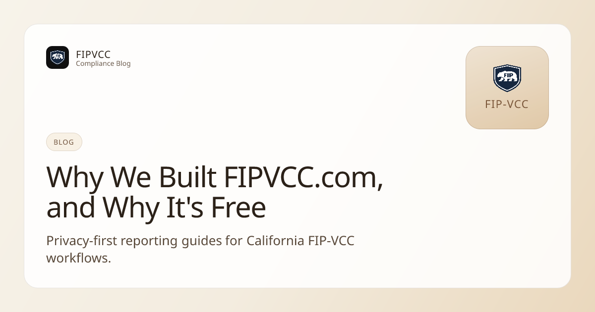 Why We Built FIPVCC.com, and Why It's Free | FIPVCC.com